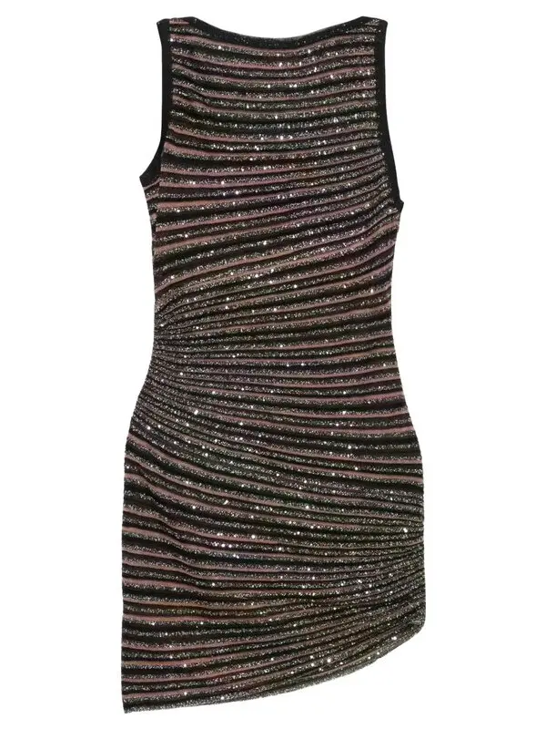 Missoni Sequin-striped Sleeveless Mini Dress - Brown
