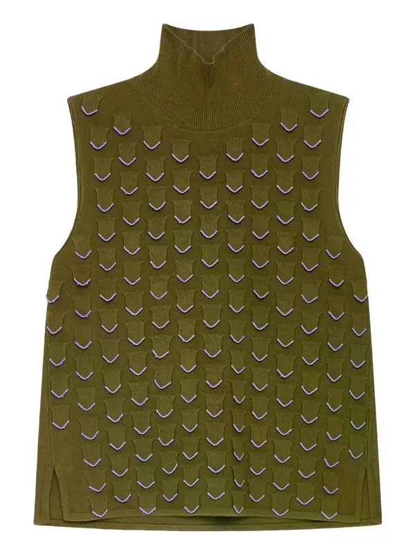 Malìparmi Embellished Turtleneck Top - Green