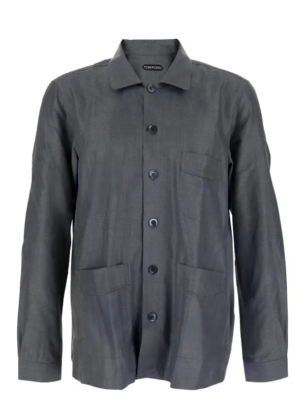 TOM FORD Double-pocket Silk Shirt - Grey