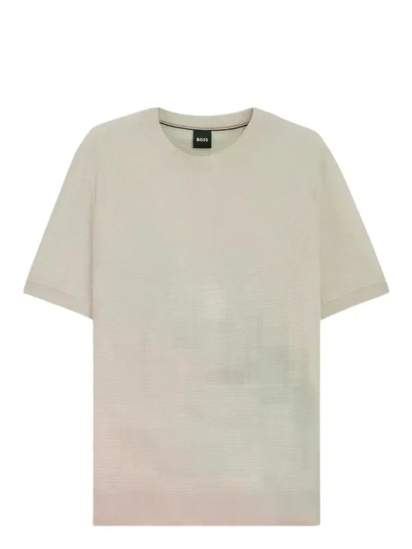 BOSS Knitted Crew-neck T-shirt - Neutrals