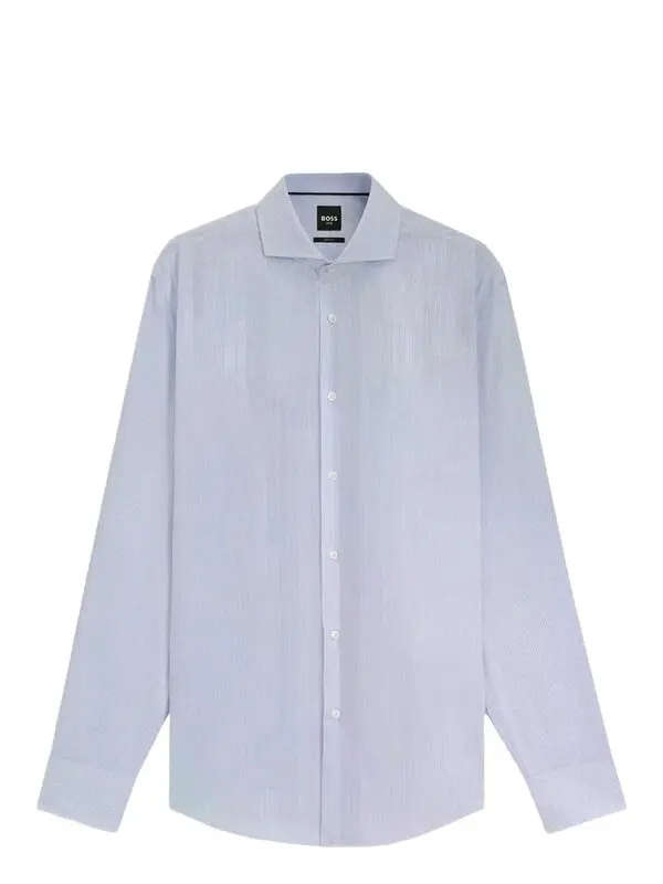 BOSS Striped Long-sleeved Shirt - Blue