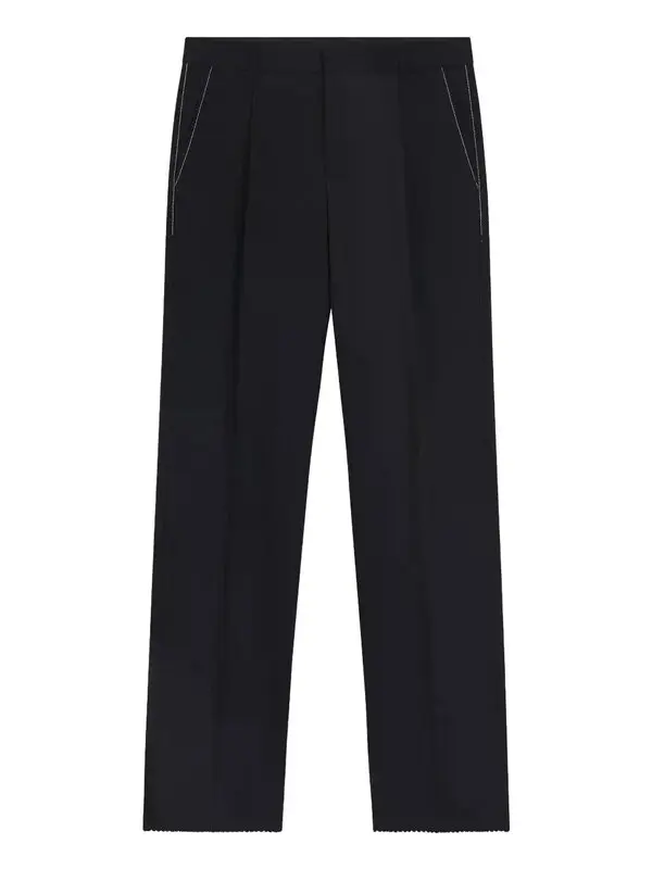 Hugo Boss Darted Scallop-hem Trousers - Blue