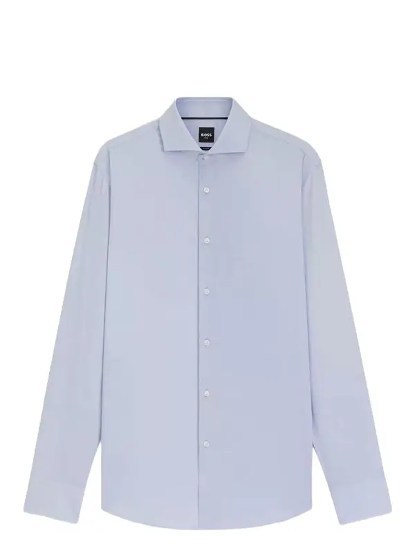 BOSS Pointed-collar Cotton Shirt - Blue