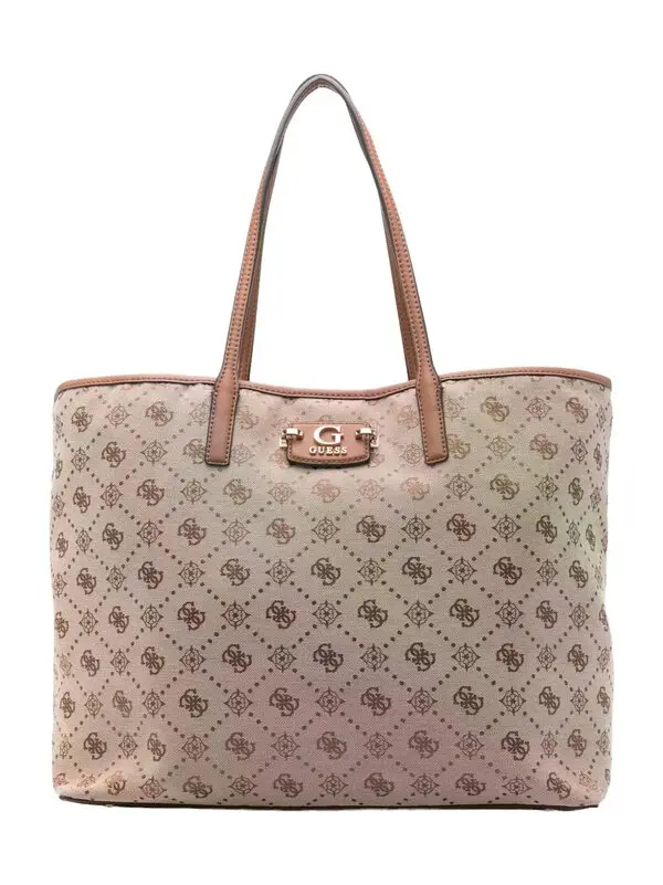 Guess Monogram Tote Bag With Pouch - Neutrals