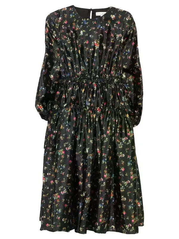 Stine Goya Floral-print Midi Dress - Black