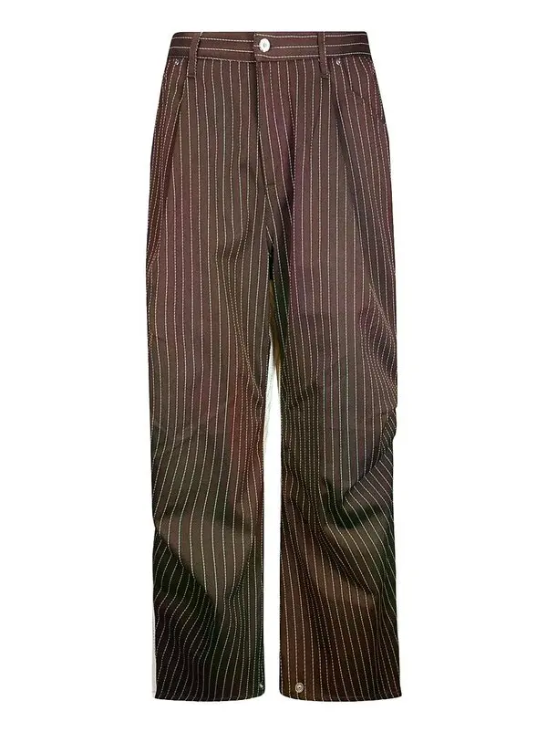 PDF Pinstripe Colorblock Trousers - Neutrals