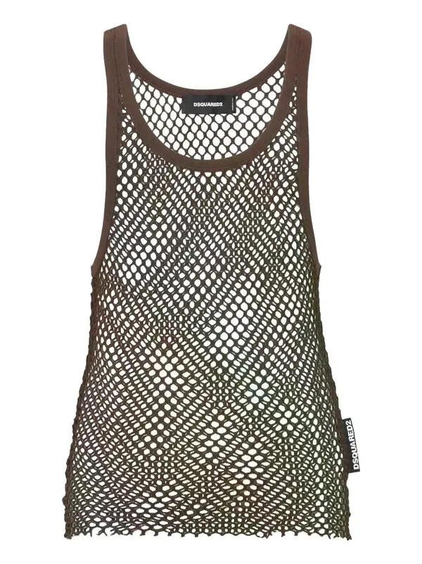 Dsquared2 Sleeveless Mesh Top - Brown