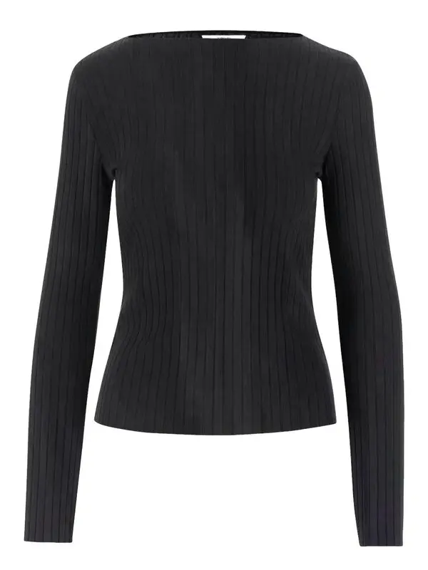 Vince Ribbed Crew-neck Sweater - Black