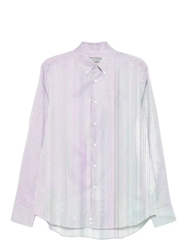 Canali Striped Cotton Shirt - White