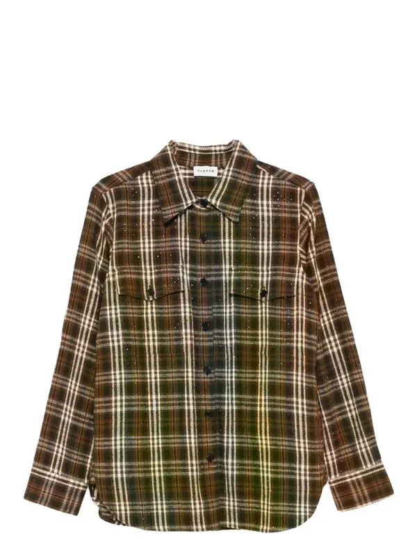 P.a.r.o.s.h Sequin-embellished Checked Shirt - Brown