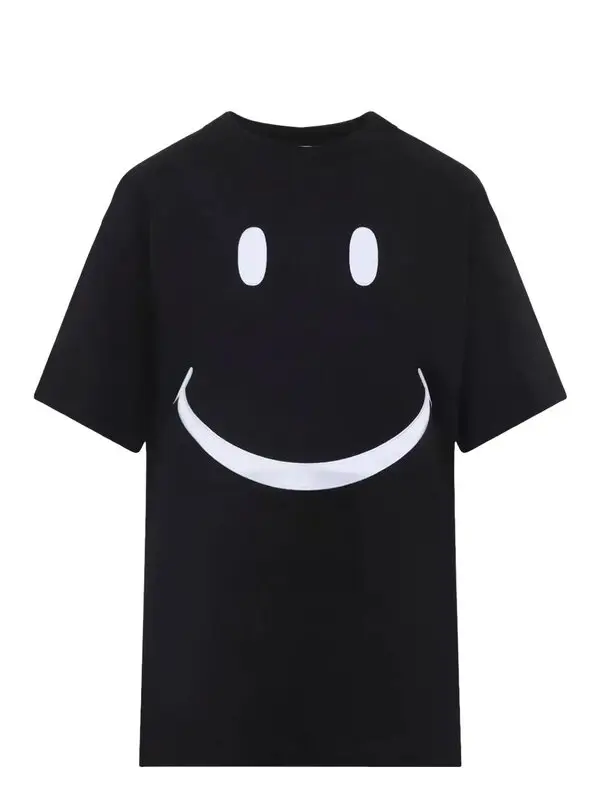 Moschino Smiley-face Cotton T-shirt - Black