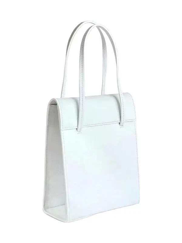 BLAME LILAC Frita Double-handle Flap Handbag - White