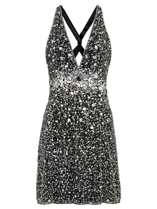 Jenny Packham Sequin-embellished Mini Dress - Black