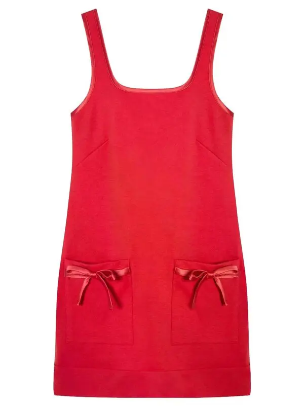 Isolda Vento Em Popa Bow-pocket Mini Dress - Red