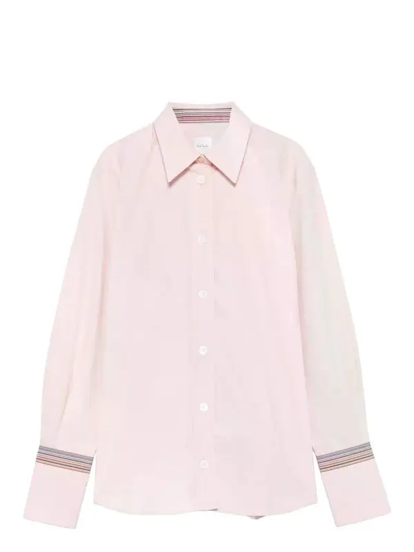Paul Smith Striped-cuff Cotton Shirt - Pink