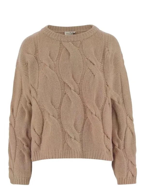 Bruno Manetti Cable-knit Crew-neck Sweater - Neutrals