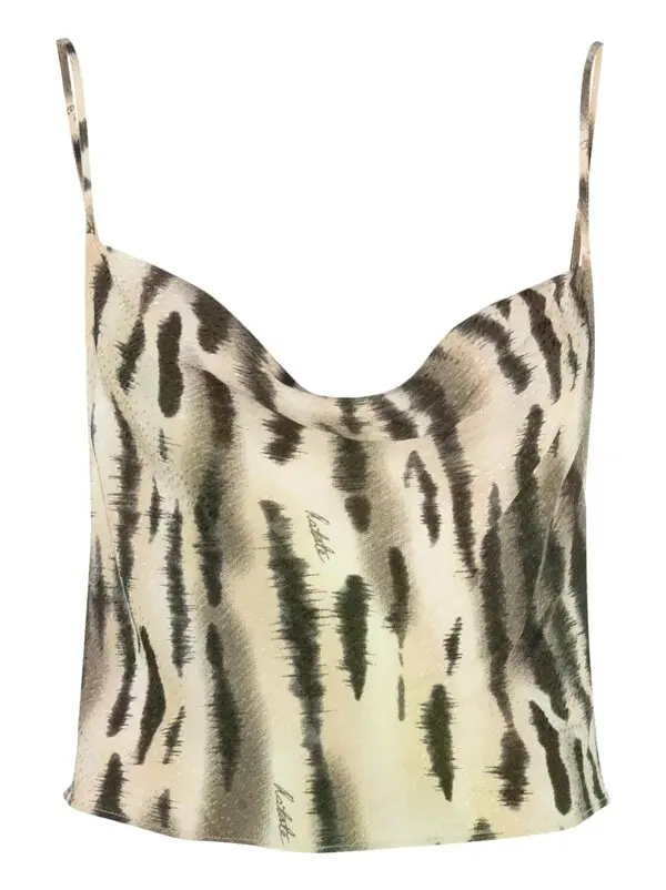 ROTATE BY BIRGER CHRISTENSEN Fine-jacquard Open-back Top - Neutrals