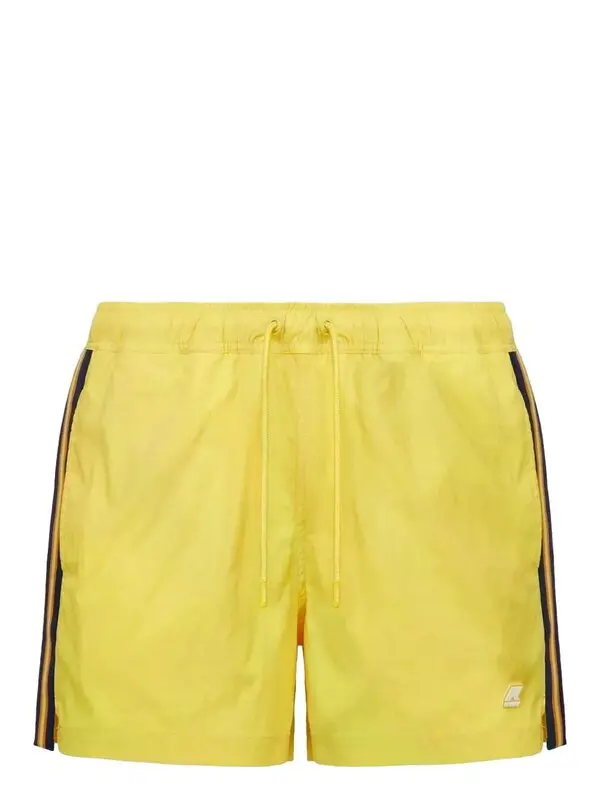 K-WAY Stripe-detail Swim Shorts - Yellow