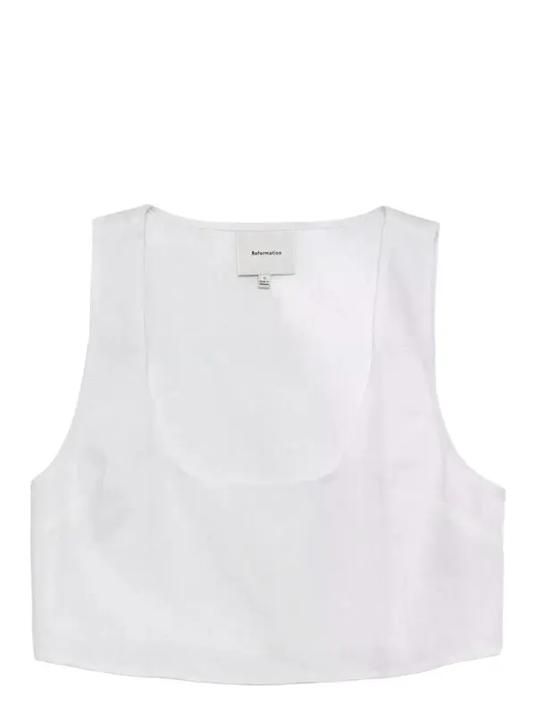 REFORMATION Kylie Linen Top - White