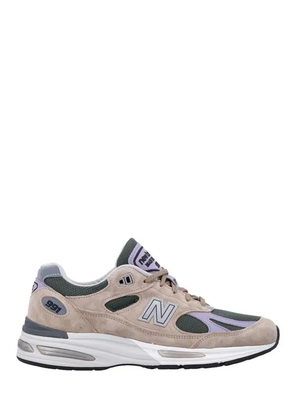 NEW BALANCE Made In Uk 991v2 Sneakers - Tan Green Purple