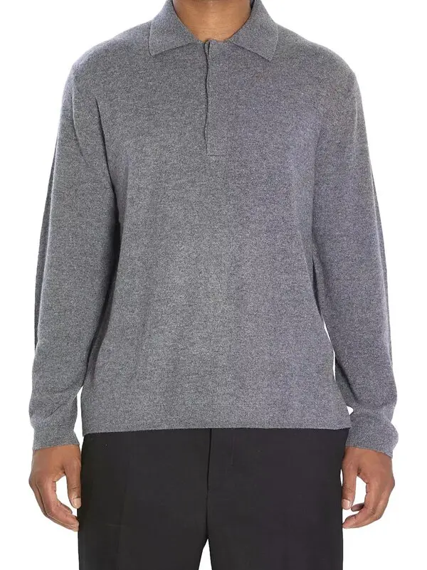 LISA YANG Emil Cashmere Polo Shirt - Grey
