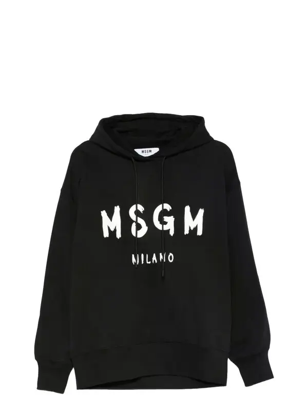MSGM Logo-print Hoodie - Black