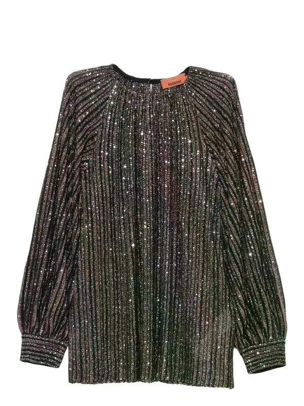 Missoni Sequin-striped Top - Brown