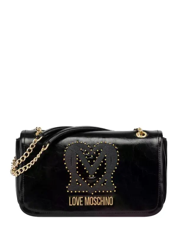 Moschino Chain-strap Studded-logo Bag - Black