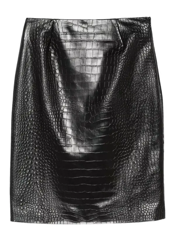 Giambattista Valli Crocodile-effect Mini Skirt - Black