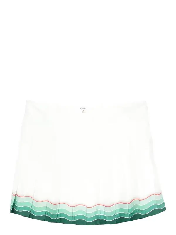 Casablanca Pleated Mini Skirt - White