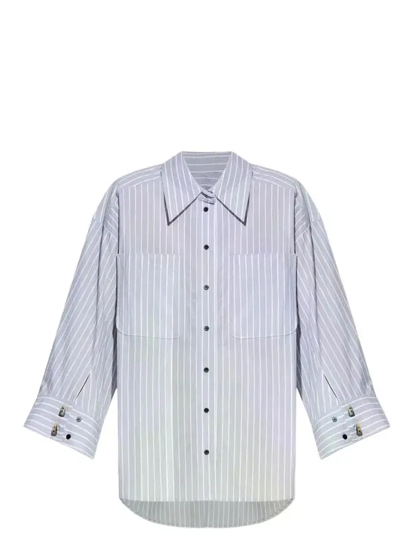 Munthe Lynne Striped Pocket Shirt - Grey