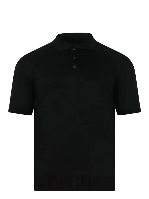 YES LONDON Three-button Cotton Polo Shirt - Black