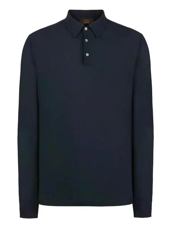 SLOWEAR Buttoned-cuffs Polo Shirt - Blue