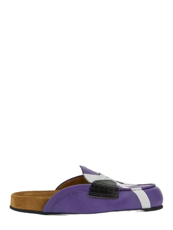 COLLEGE Leather Mules - Purple