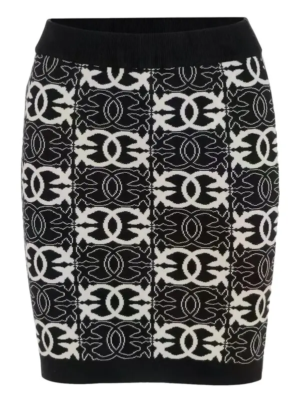Pinko Logo-patterned Knit Skirt - Black