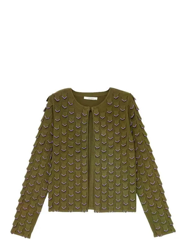 Malìparmi Textured Embellished Cardigan - Green