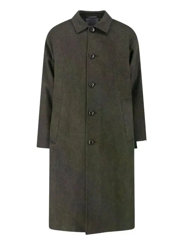 Caruso Button-fastening Wool Coat - Green