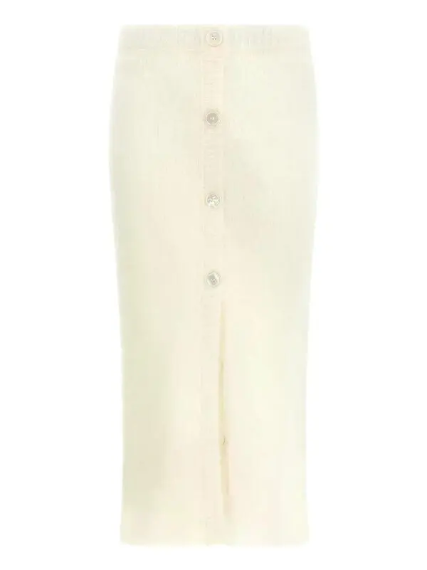 Alessandra Rich Carded Mohair-blend Midi Skirt - Neutrals