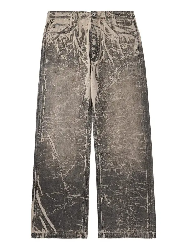 Rick Owens Geth Wide-leg Foil Jeans - Black
