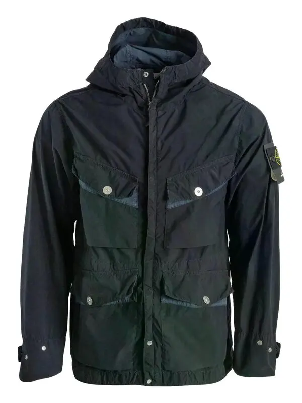 Stone Island Hooded Flap-pocket Jacket - Blue