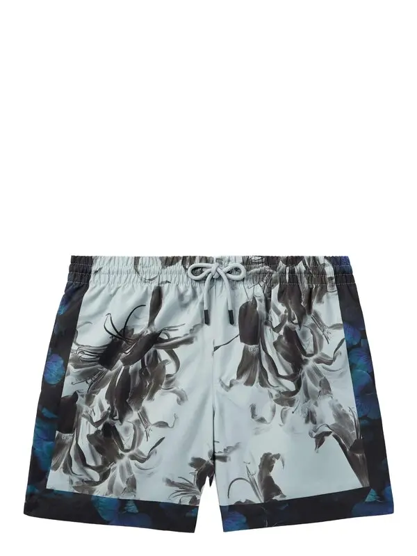 Dries Van Noten Straight-leg Printed Swim Shorts - Blue