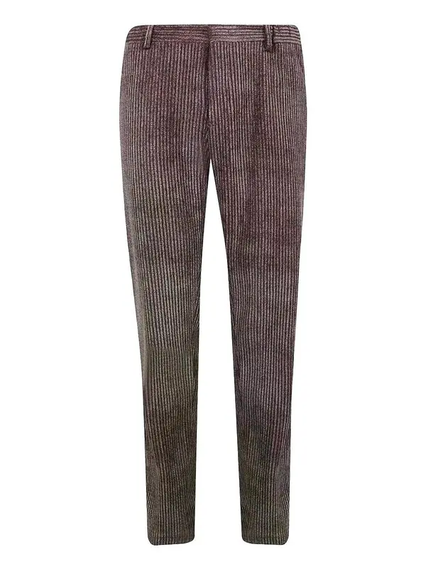 Emporio Armani Striped Straight-leg Trousers - Brown
