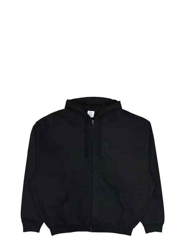 Vetements Zip-up Logo Hoodie - Black