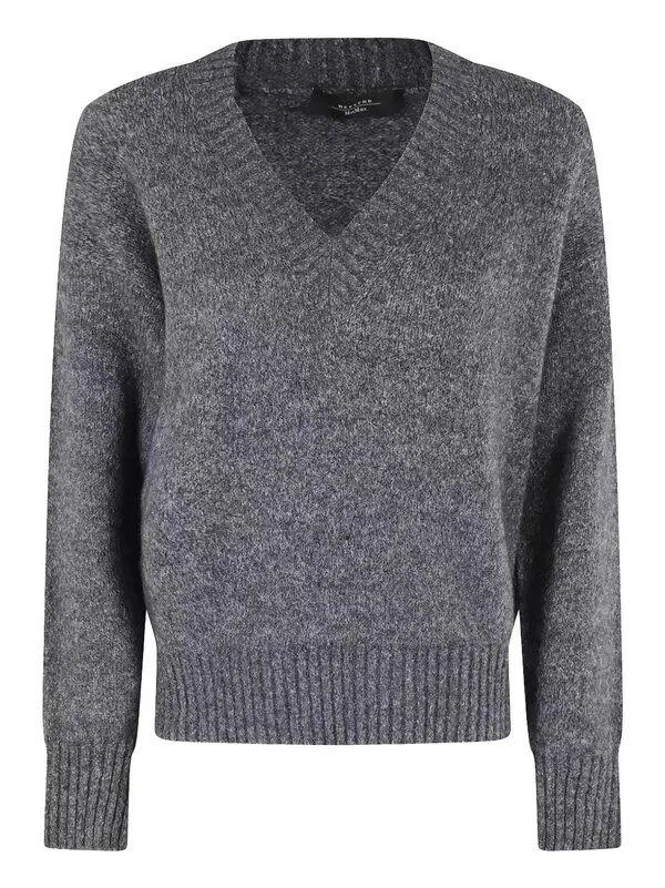 Max Mara V-neck Wool Sweater - Grey