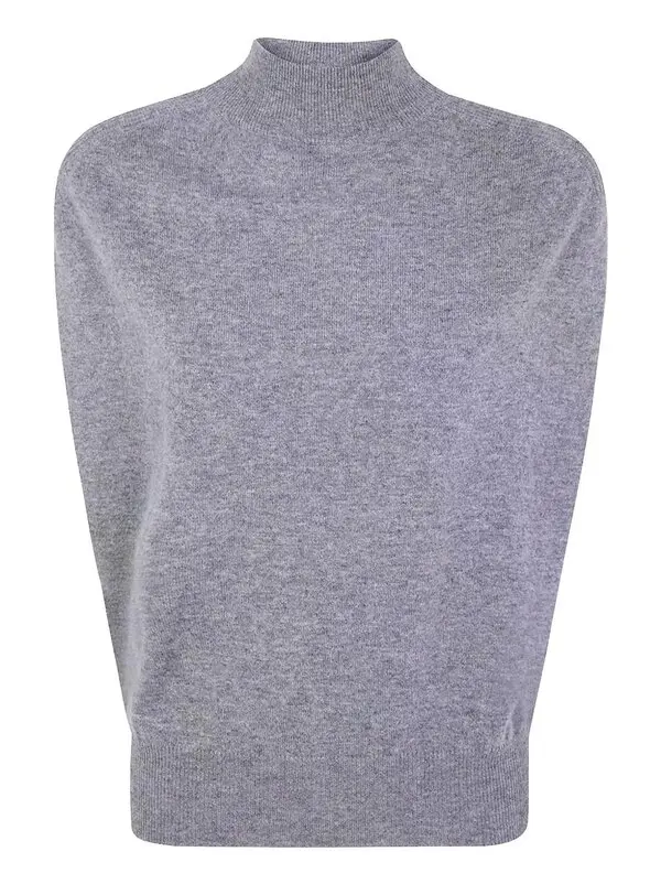 SEMICOUTURE High-neck Sleeveless Top - Grey