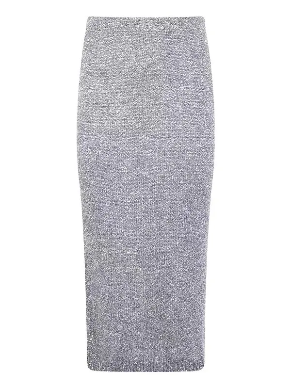 D.exterior Sequin-embellished Midi Skirt - Grey