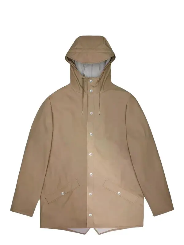 Rains Button-fastening Hooded Jacket - Neutrals
