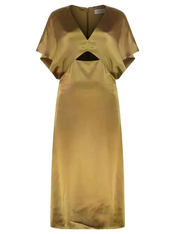 YVES SALOMON Cut-out Midi Dress - Yellow