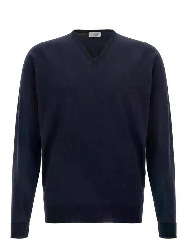 John Smedley V-neck Long Sleeve Sweater - Blue