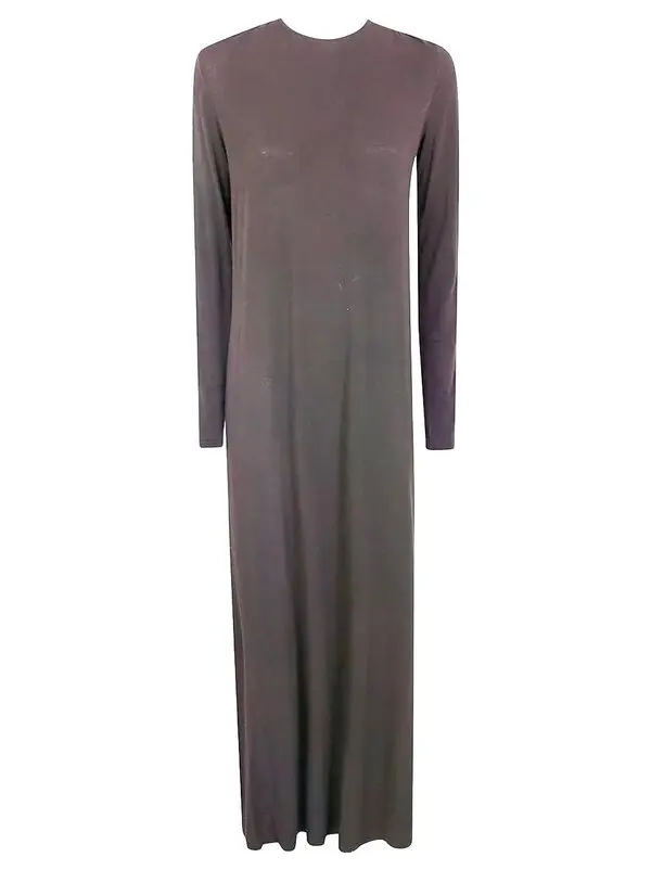 UMA WANG Long-sleeve Open-back Maxi Dress - Brown